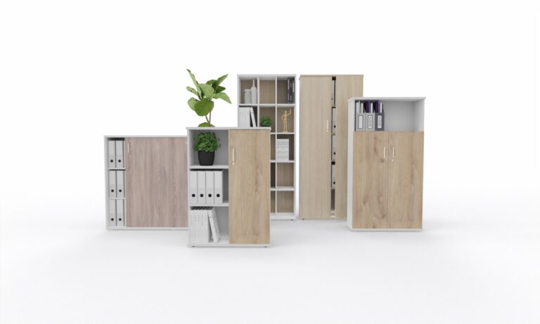 Projekt Bookcase partially closed - ENTRAWOOD office furniture manufacturer